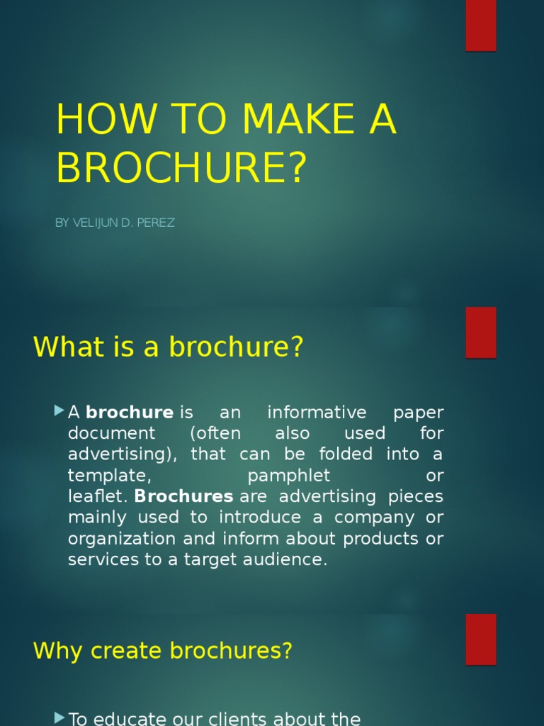 How To Make A Brochure | PDF