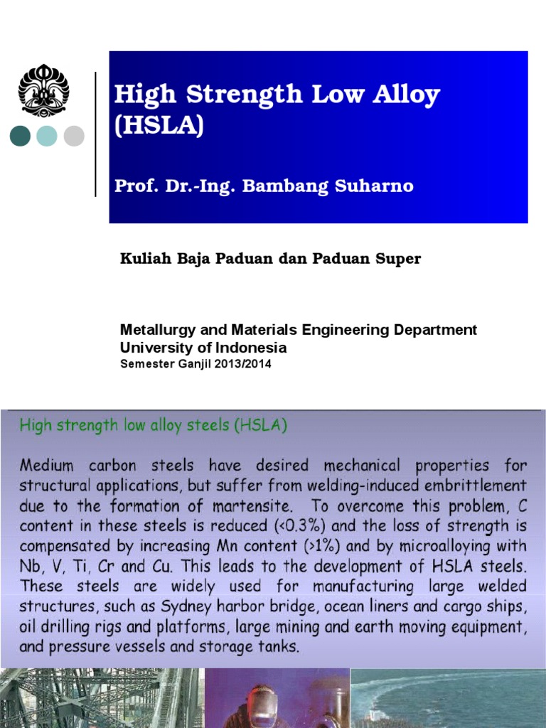 HSLA Steel Properties and Applications | PDF | Metallurgy | Steel