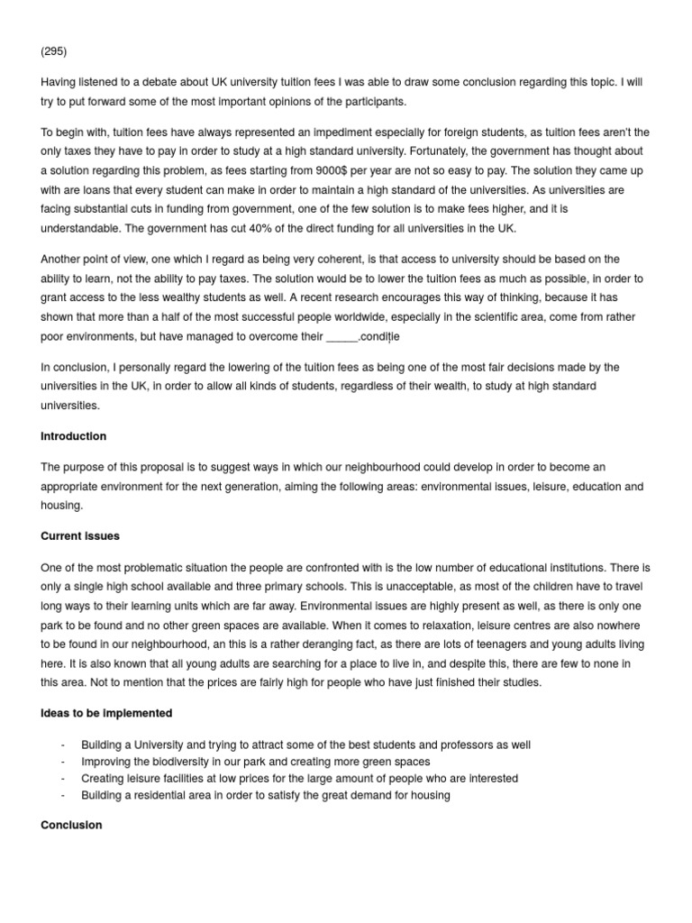 CAE proposal | Tuition Payments | University