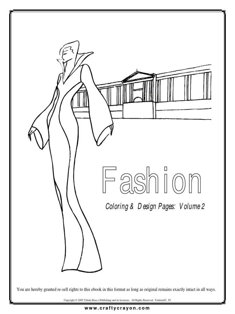 Fashion Coloring Pages Volume 2 PDF | PDF | All Rights Reserved ...