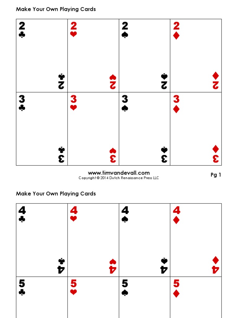 Playing Card Template PDF | PDF