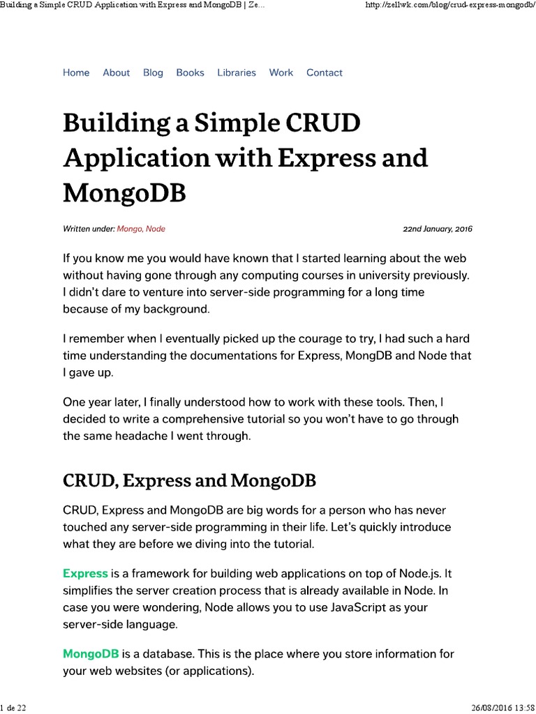 Build a Simple CRUD App with Express, MongoDB & EJS | PDF | Application Software | Computer Data