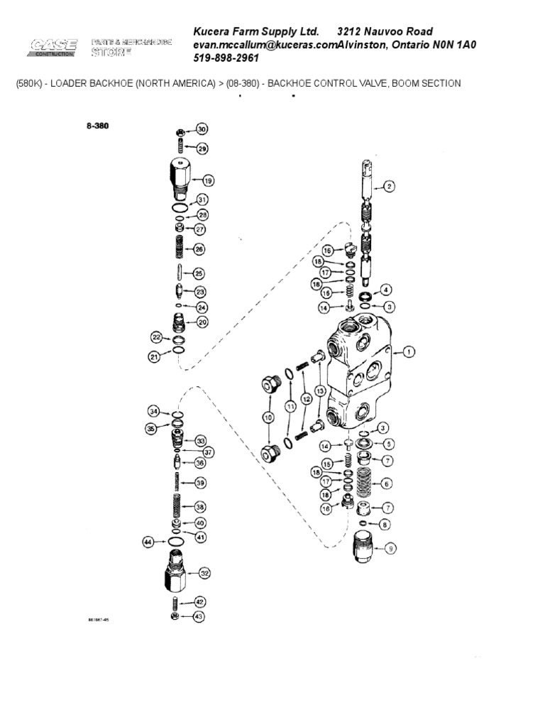 Backhoe Control Valve, Boom Section | PDF | Valve | Machines