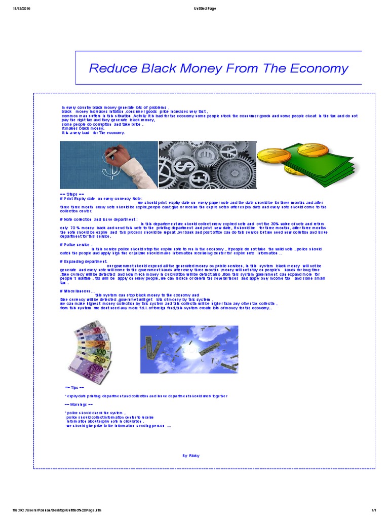 Black Money Control Method | PDF | Black Market | Economic Policy