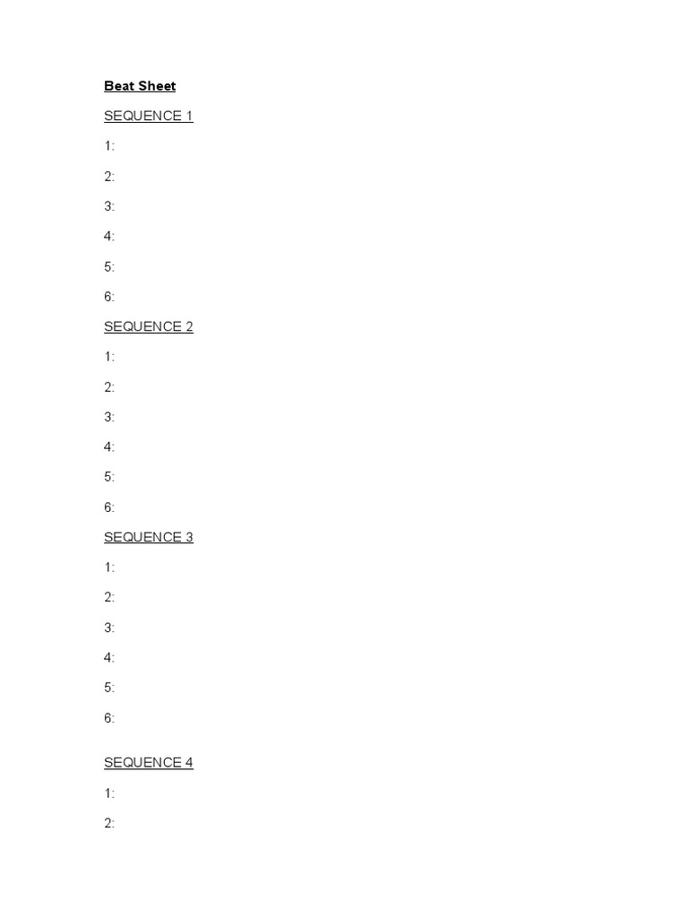 Beat Sheet Template | PDF