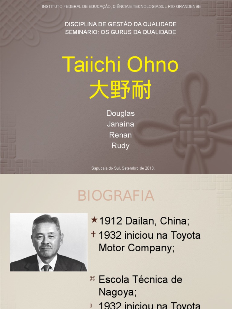 Taiichi Ohno e o Sistema Toyota de Produção | PDF | Toyota | Indústrias