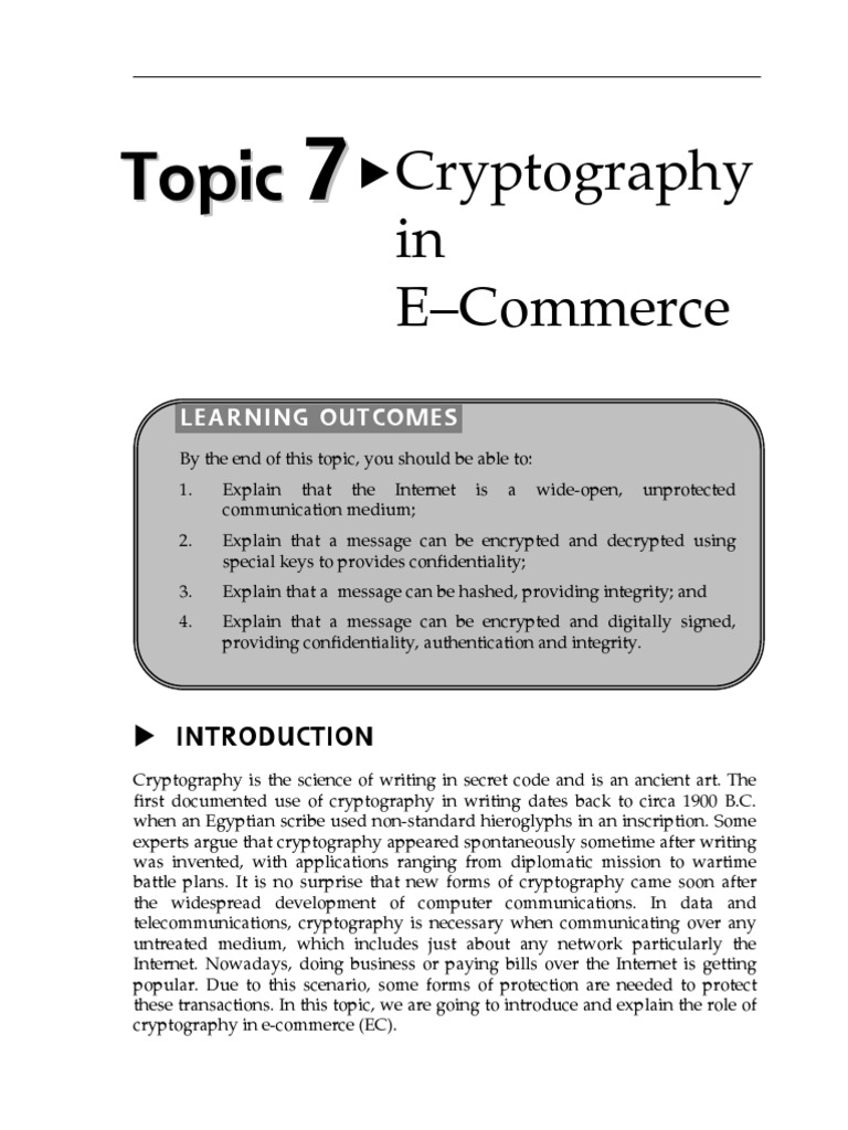 Cryptography in E-Commerce | PDF | Key (Cryptography) | Public Key ...