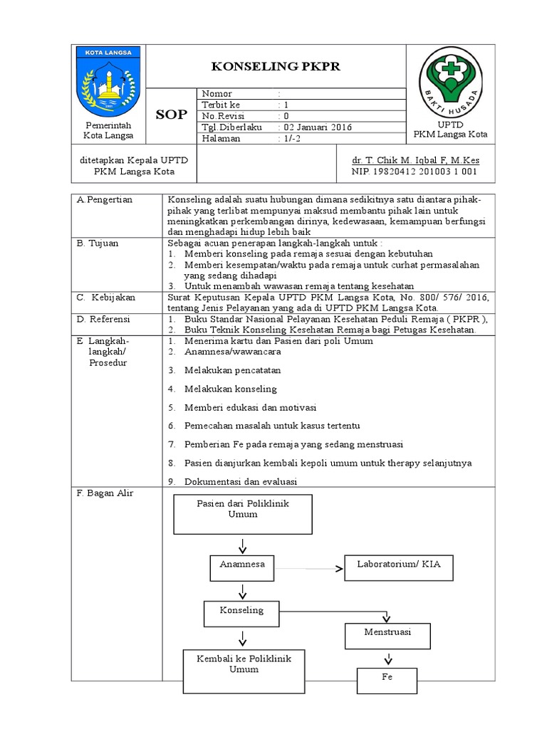 Sop Konseling PKPR | PDF