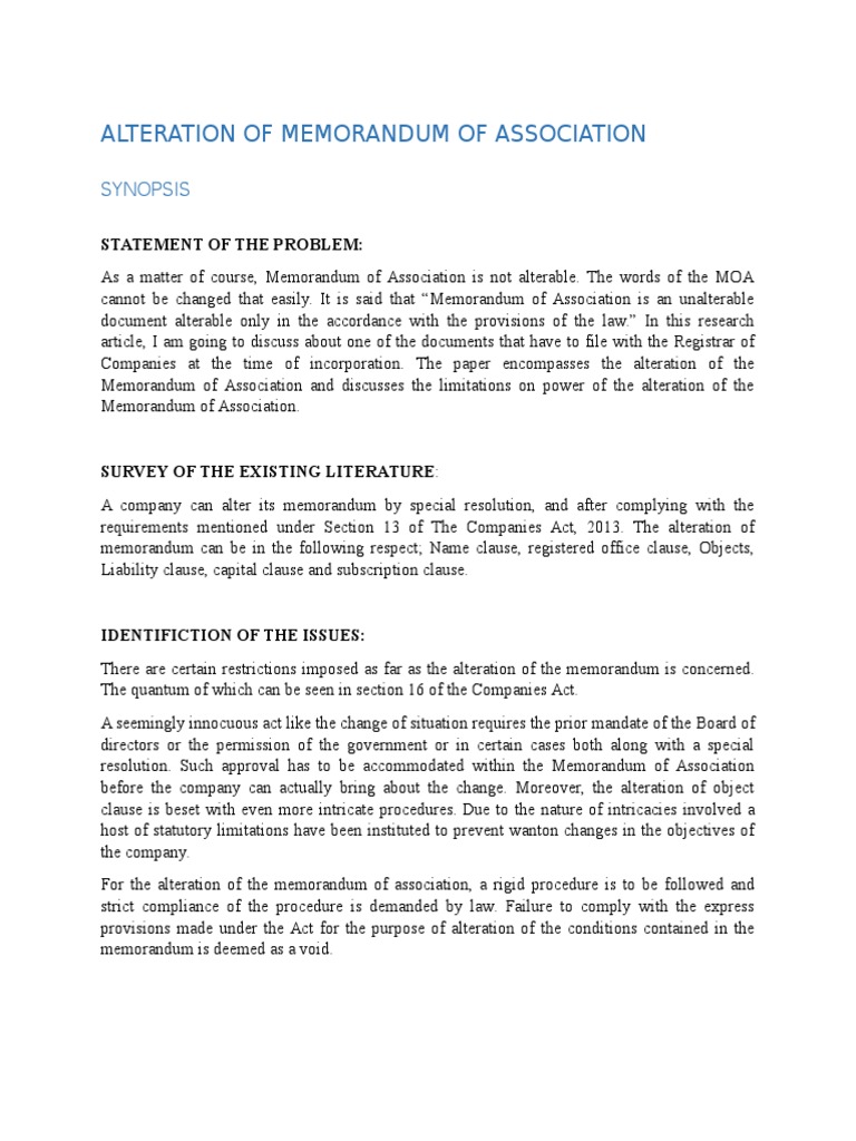 Memorandum Alteration Guide | PDF