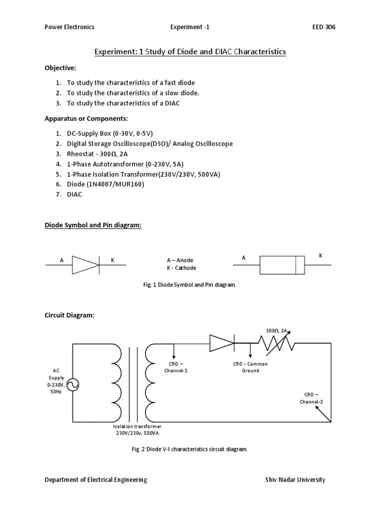Diode and DIAC - Characterisitcs | PDF | Diode | Power Electronics