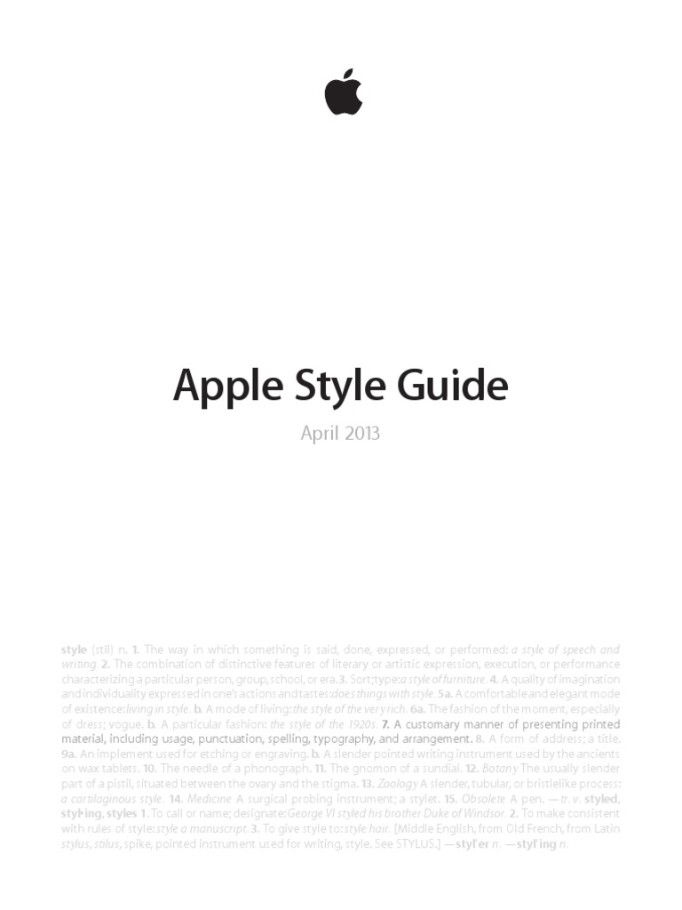 Apple Style Guide PDF | PDF