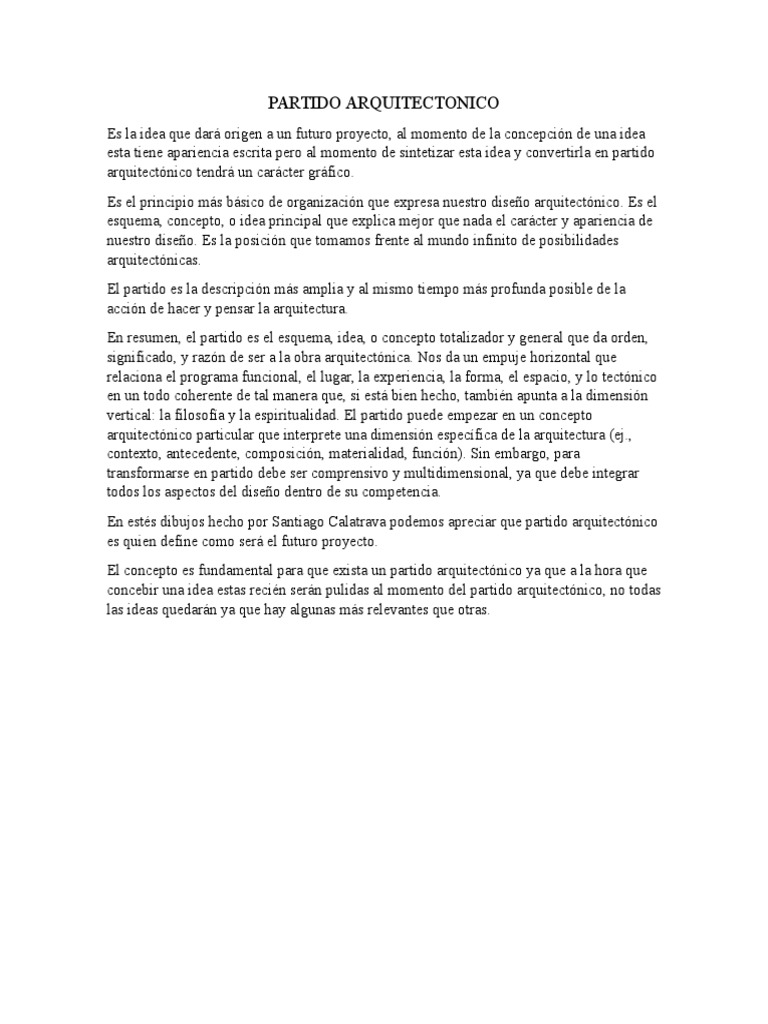 Definición y Concepto de Partido Arquitectónico | PDF | Concepto | Diseño