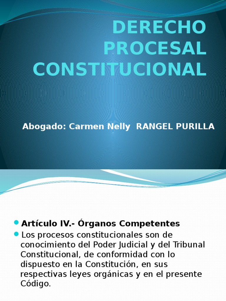 Derecho Procesal Constitucional | PDF | Ley procesal | Habeas corpus
