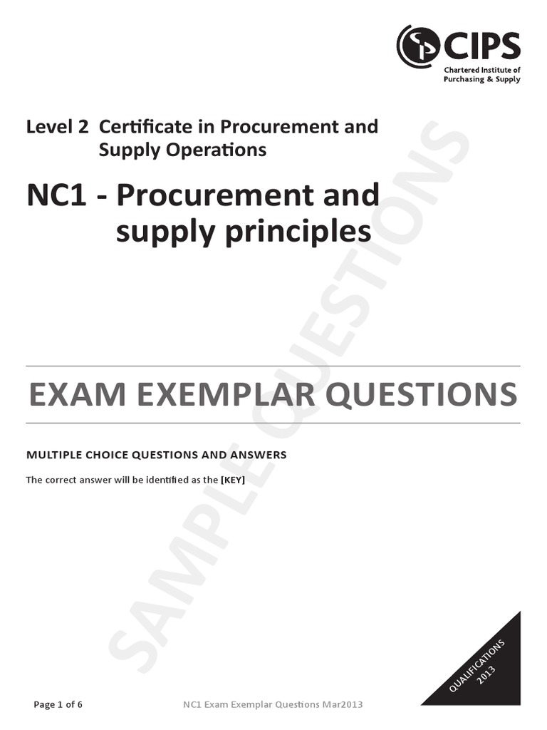 NC1 - Principles - Multiple Choice Questions PDF | PDF | Business ...