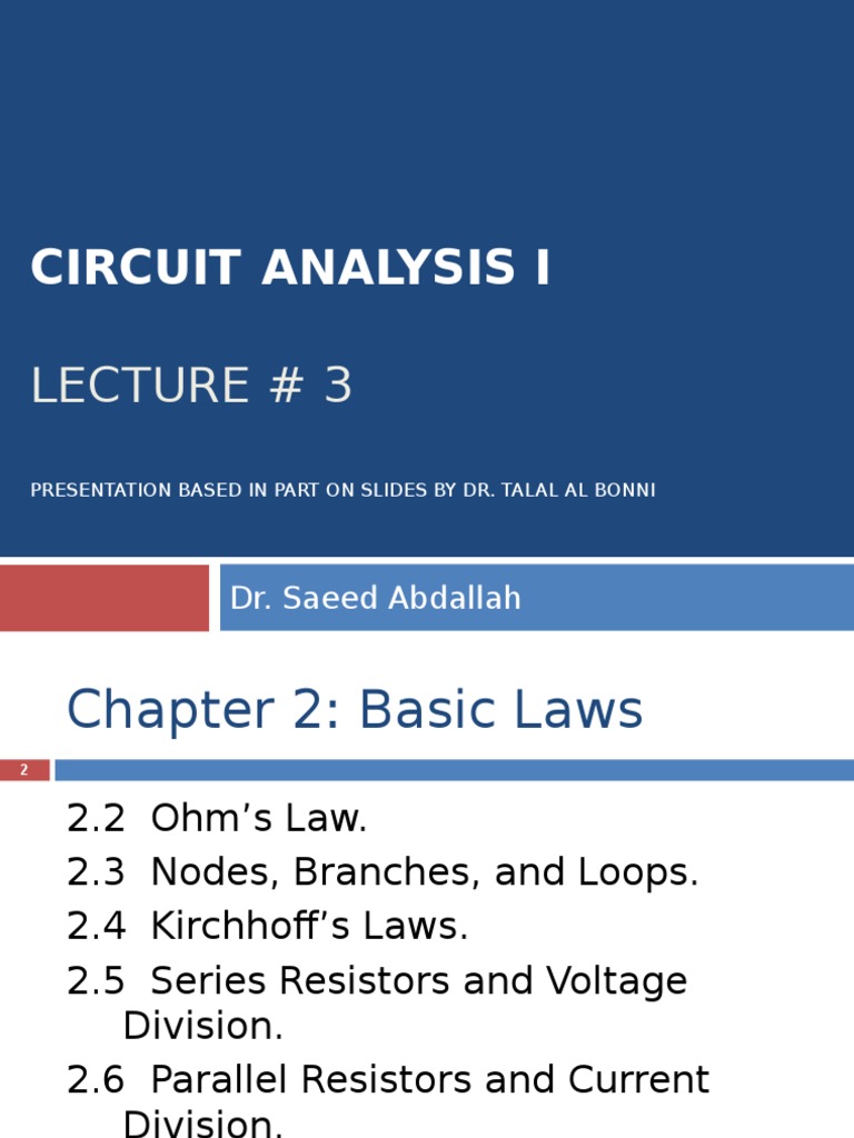 Circuit Analysis I: Lecture # 3 | PDF | Series And Parallel Circuits ...