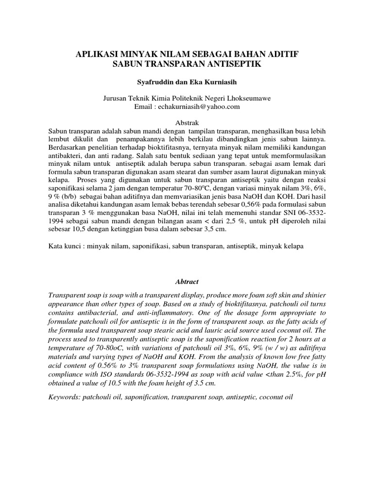 Jurnal Pembuatan Sabun | PDF