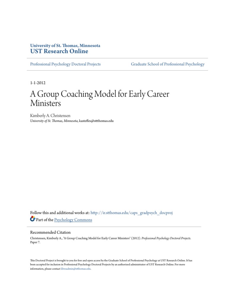 A Group Coaching Model For Early Career Ministers | PDF | Competence ...
