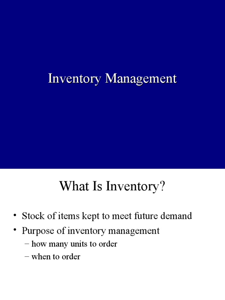 Inventory Management | Download Free PDF | Inventory | Business Economics