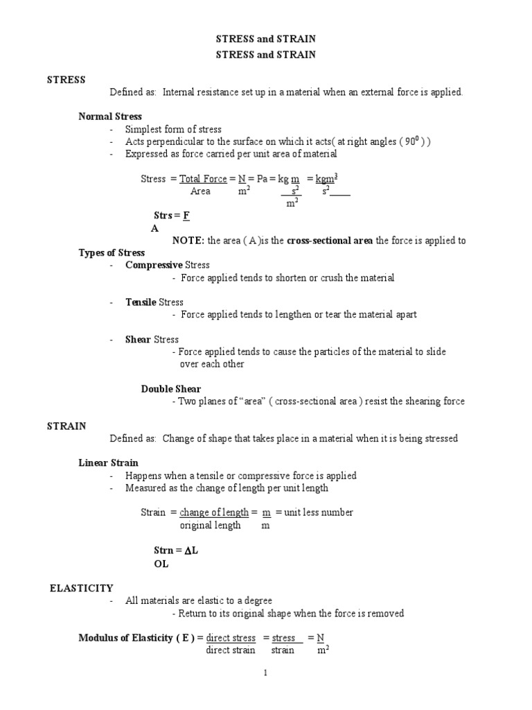 Stress and Strain 4th Class Power Engineering Questions | PDF | Young's ...
