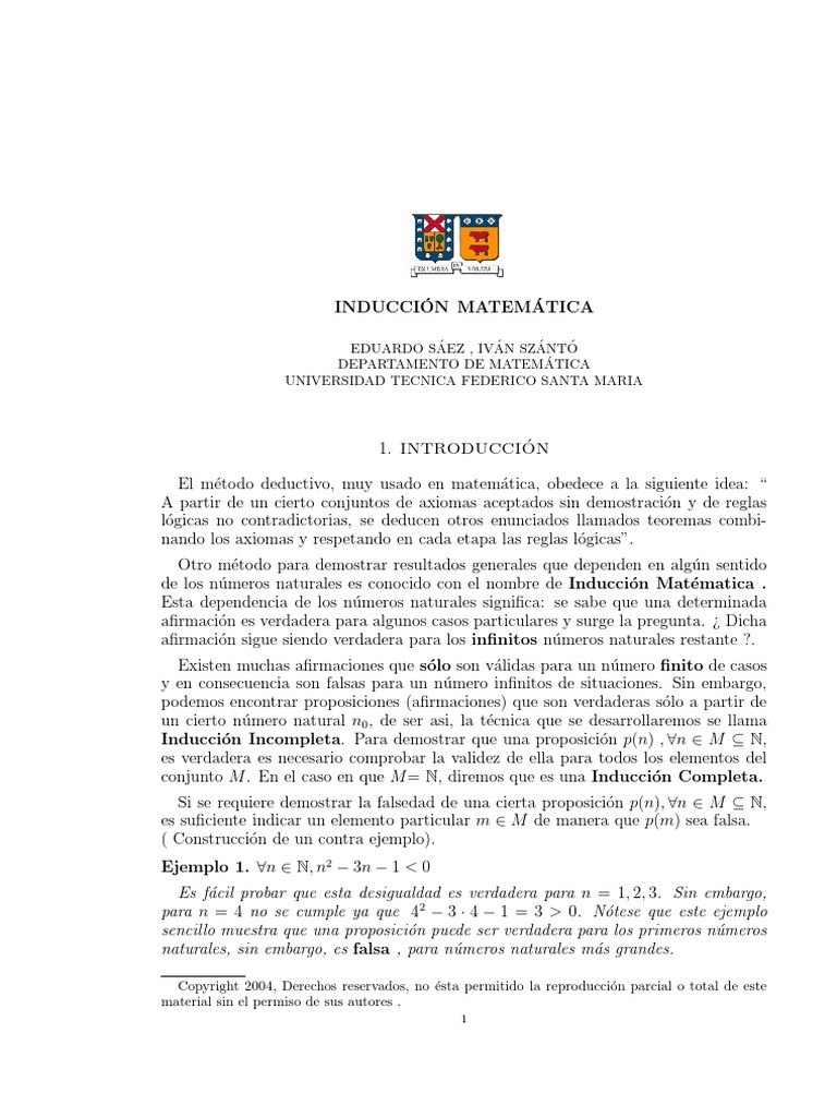 Induccion Matematica PDF | PDF | Axioma | Prueba matemática