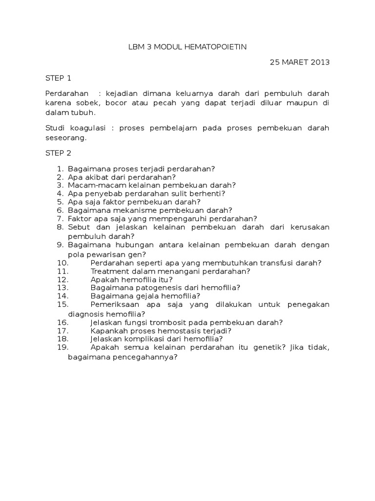 LBM 3 Modul Hematopoietin | PDF