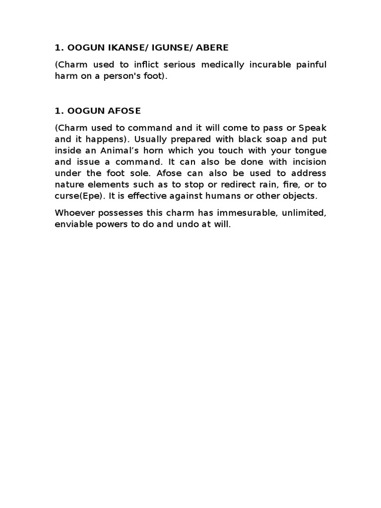 Oogun Ikanse/ Igunse/ Abere | PDF