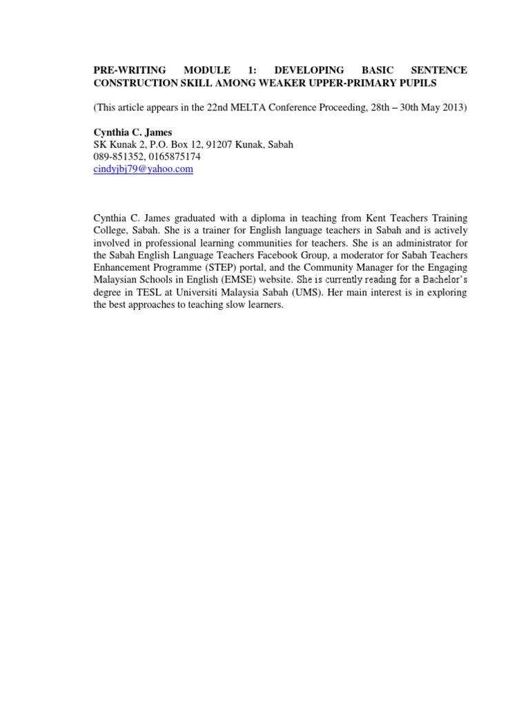 Pre-Writing Module 1 Developing Basic Se PDF | PDF | Cognition ...