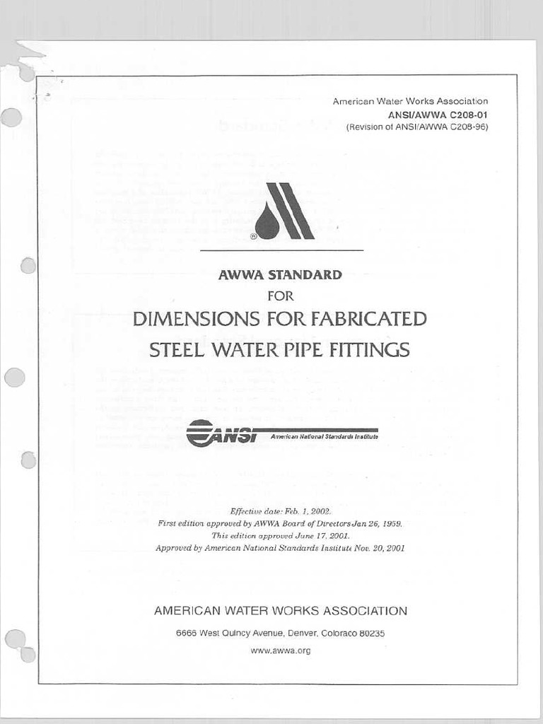 AWWA C208 2001 Fittings | PDF