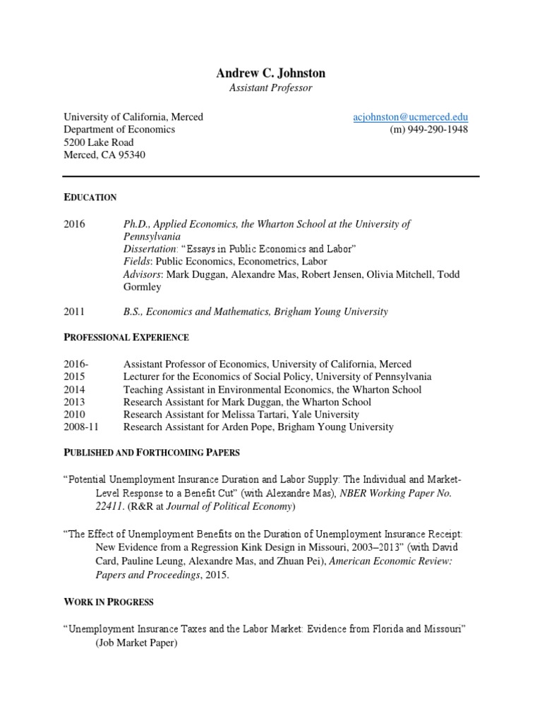 CV Johnston 2016 | PDF