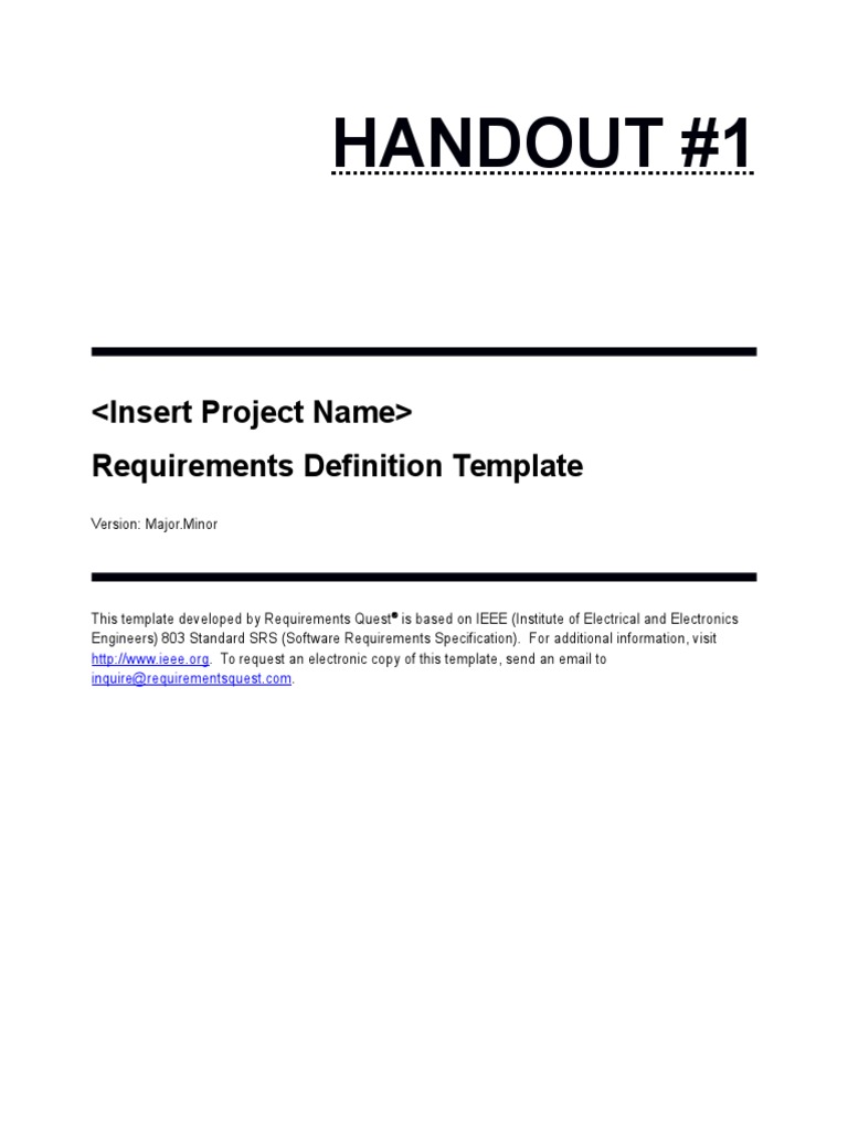 Requirements Definition Template | PDF | Project Management ...