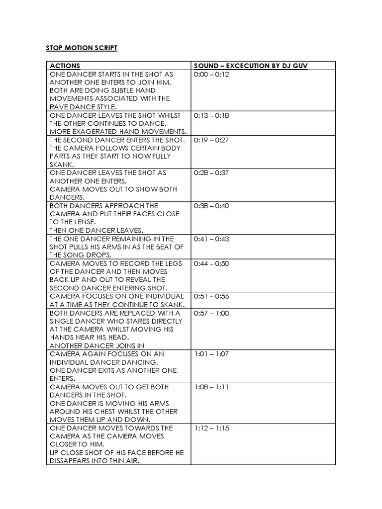 Stop Motion Script | PDF