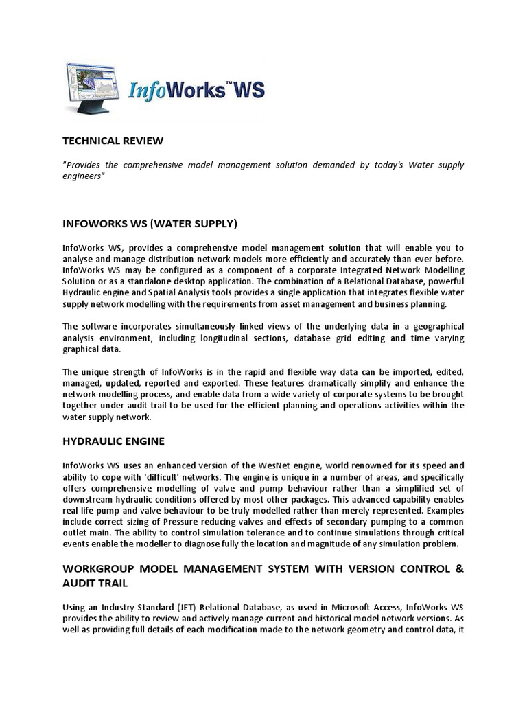 InfoWorksWS Technical Review (En) | PDF | Geographic Information System ...