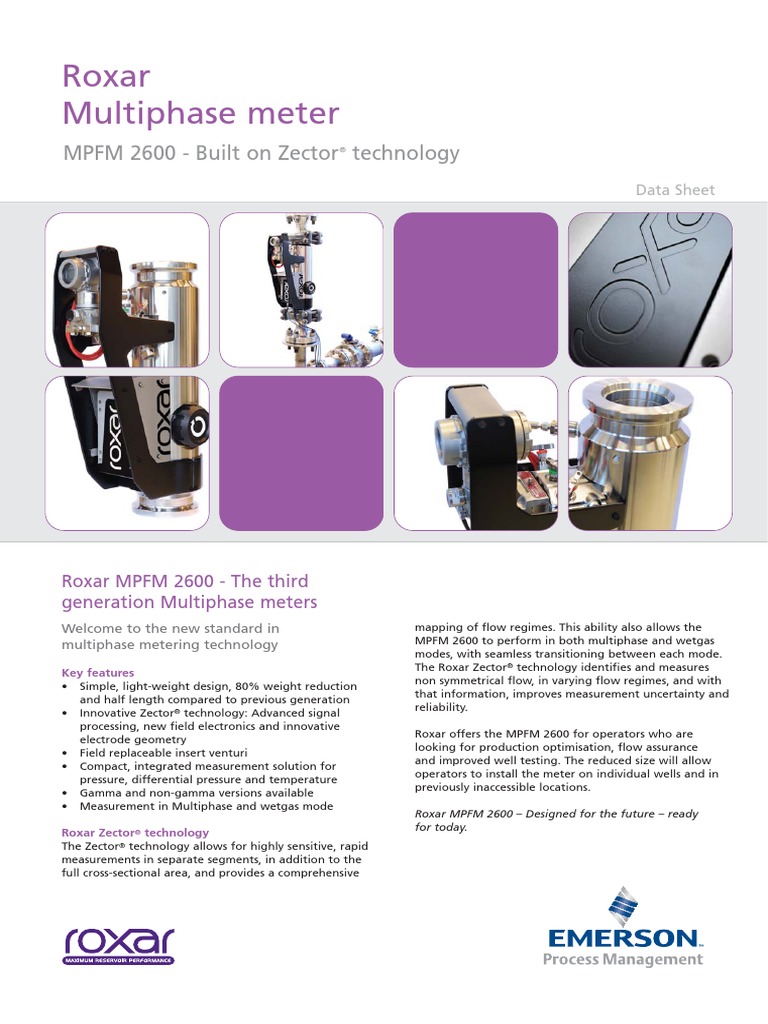 Roxar Multiphase Meter 2600 Datasheet PDF | PDF | Pressure Measurement | Gases