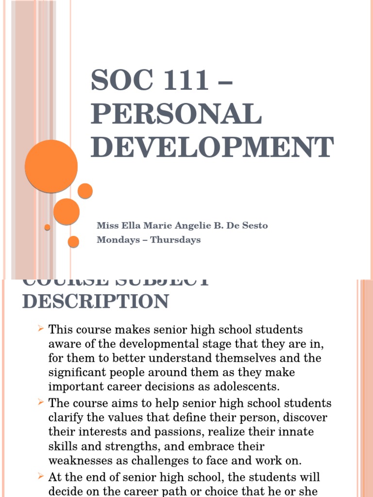 Introduction to Personal Development | PDF | Positive Psychology ...