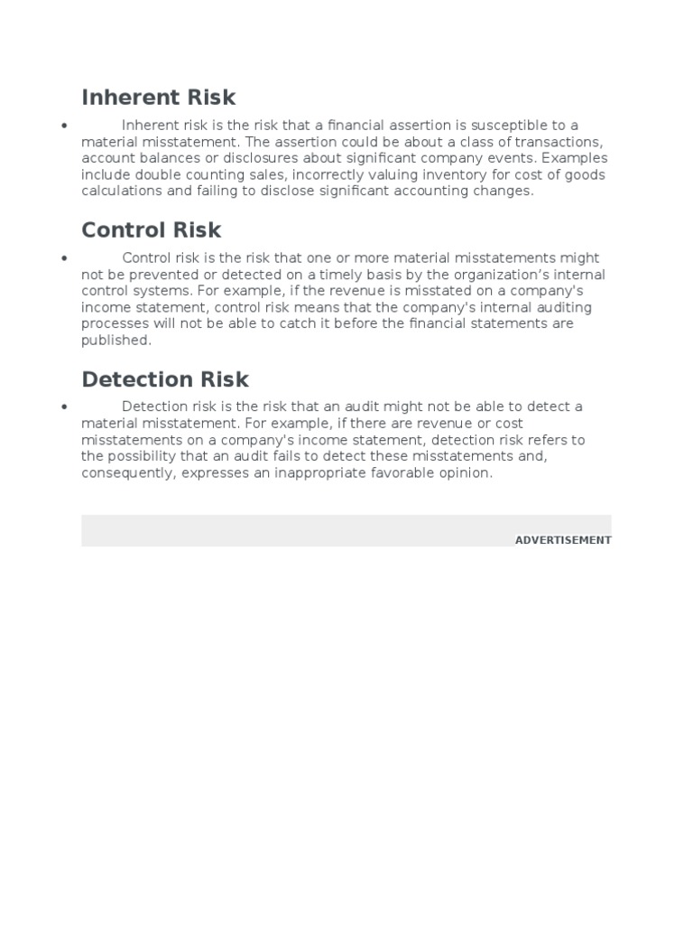 Understanding Inherent, Control, and Detection Risks | PDF