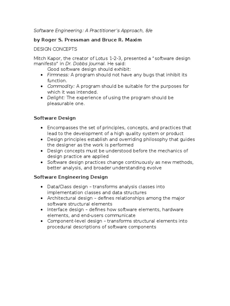 By Roger S. Pressman and Bruce R. Maxim: Software Engineering: A ...