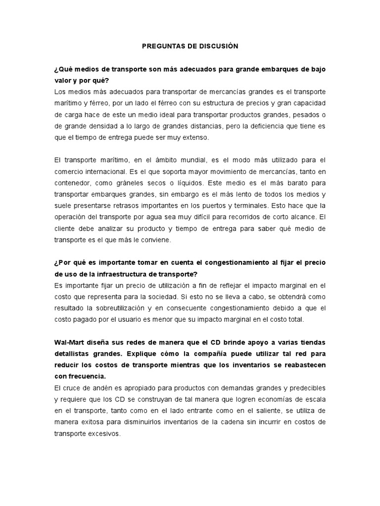 Preguntas de Discusión | PDF | Amazon.Com | Transporte