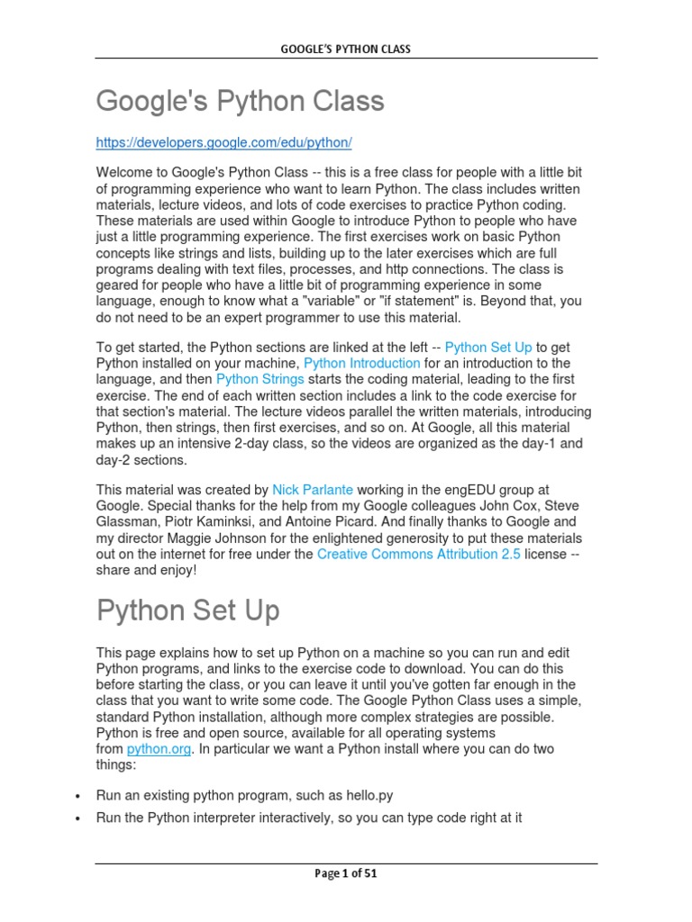 Google Python Course Online | PDF | String (Computer Science) | Python ...