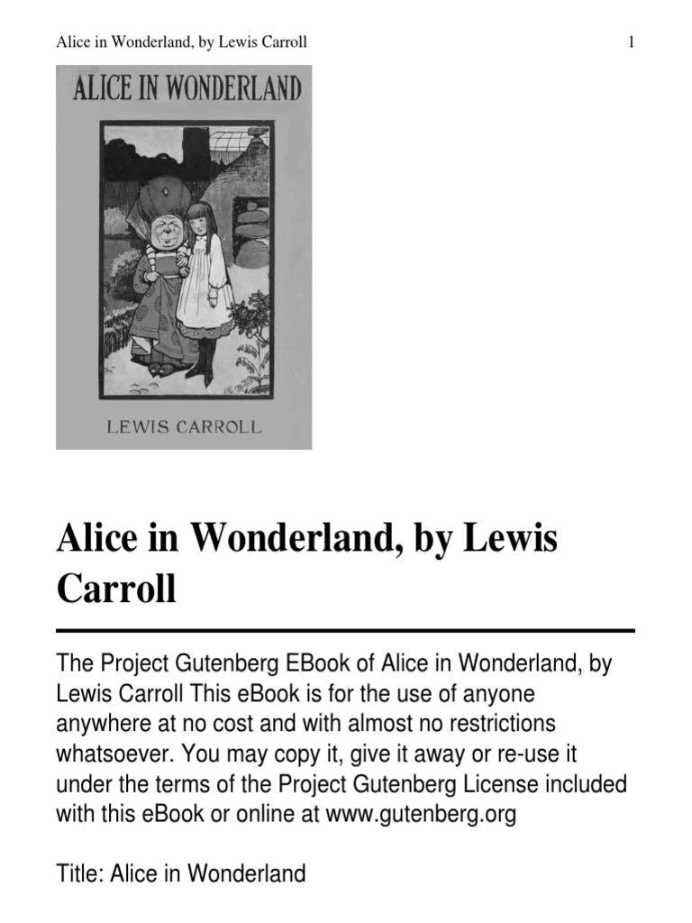Alice in Wonderland | PDF | Alice (Alice's Adventures In Wonderland ...