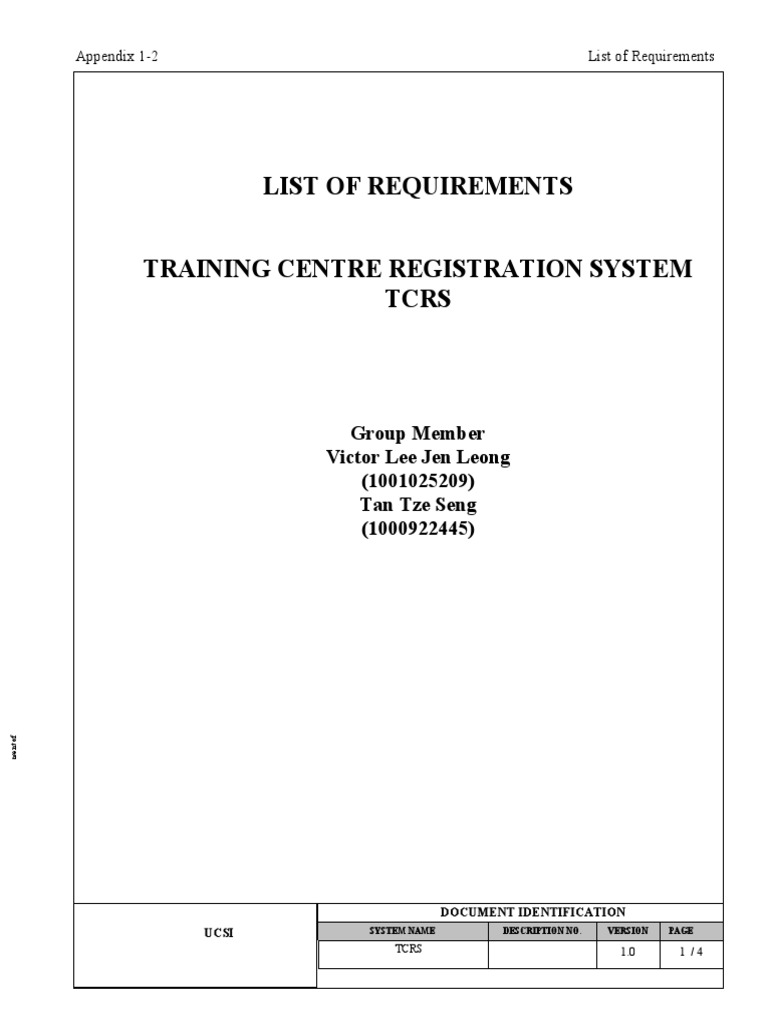 TCRS Requirements Overview | PDF | Identity Document | Secure Communication
