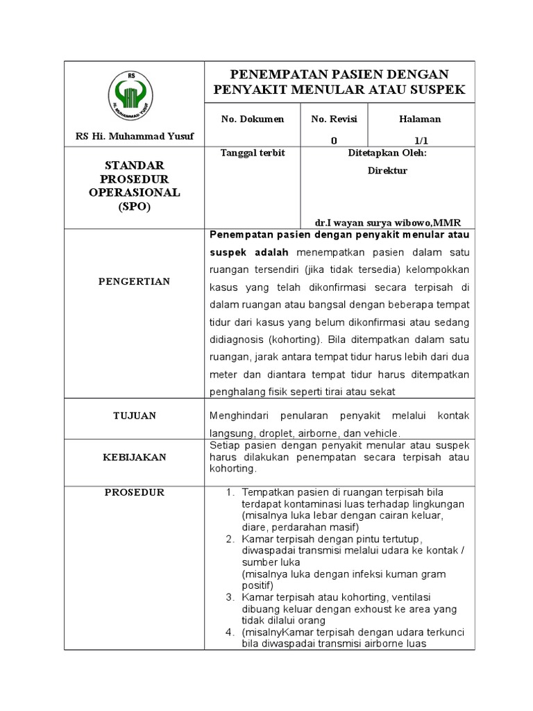 Penetapan Pasien Dengan Penyakit Menular | PDF