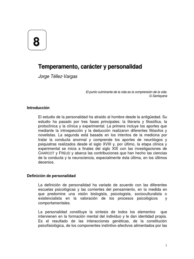 Personalidad: Temperamento y Carácter | PDF | Esquizofrenia | Serotonina