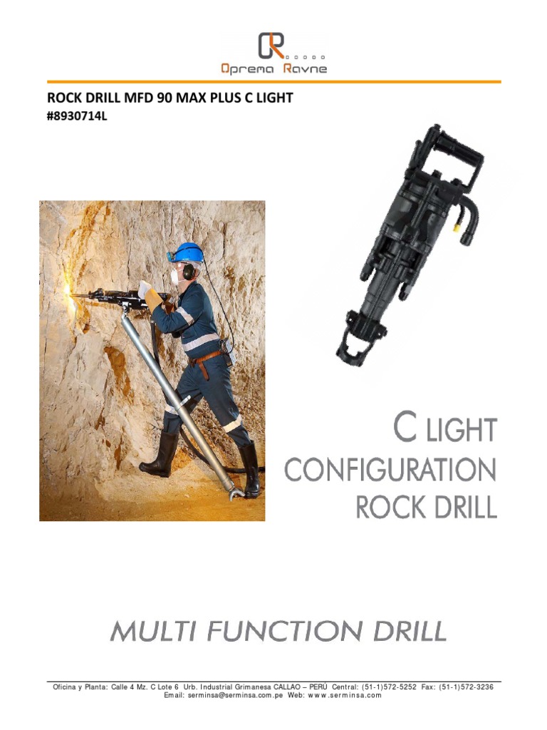 Perforadora Neumatica Oprema - Modelo Mfd90 Max Plus CL Con Pie de Avance-2 | PDF