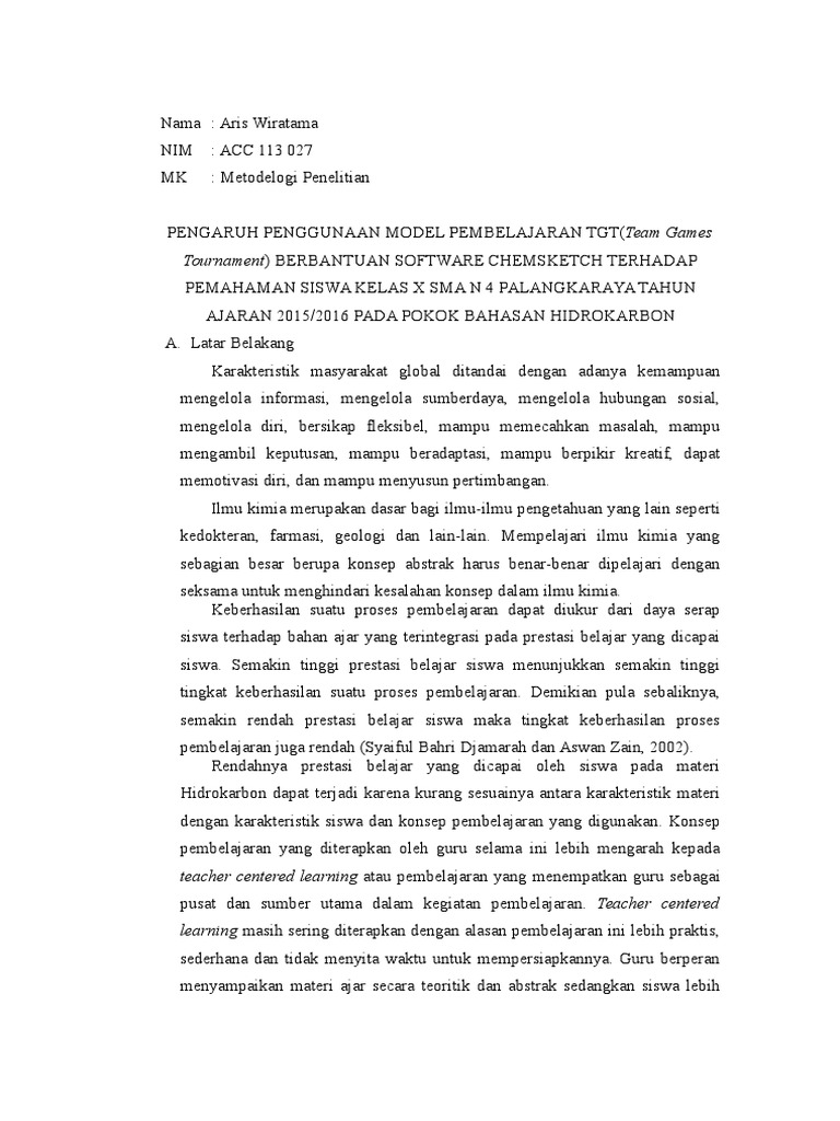 Rancangan Proposal Skripsi | PDF