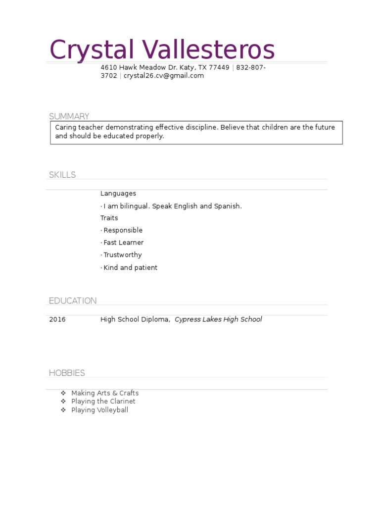 Crystal Vallesteros Resume | PDF