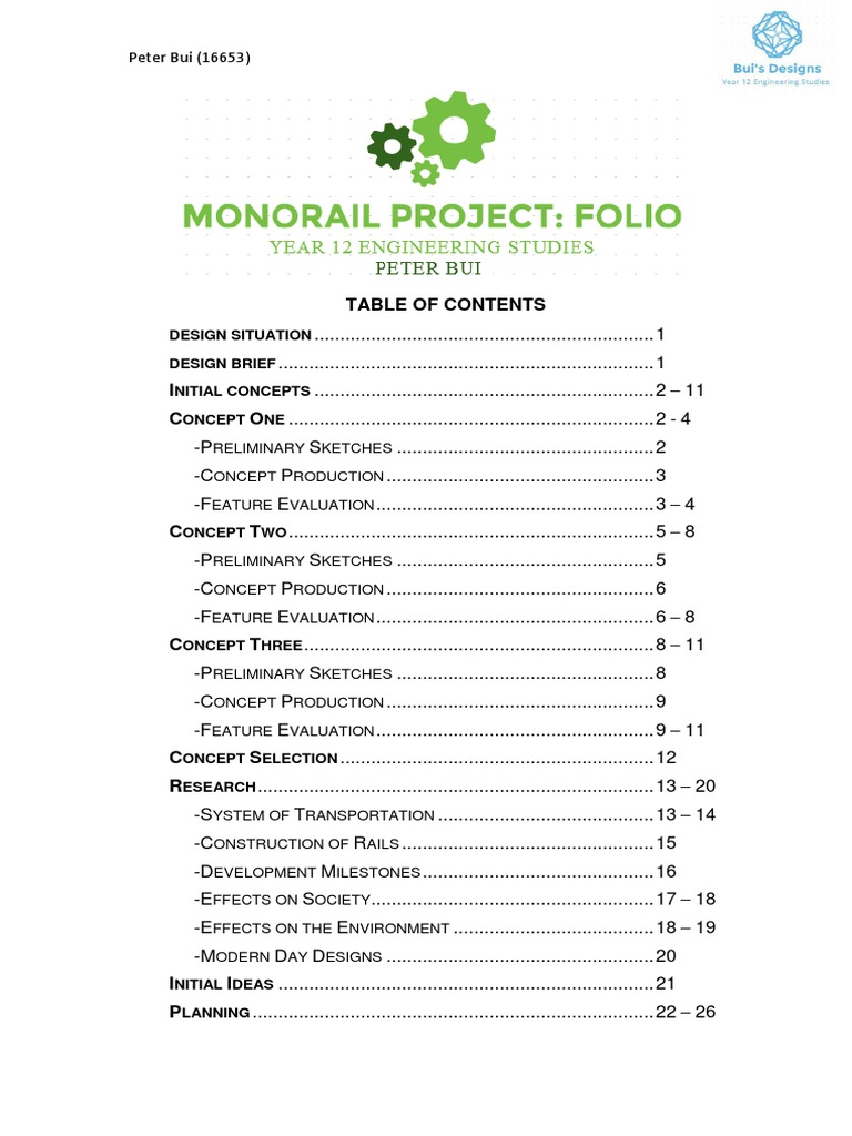 Monorail Design Process Report | PDF | Rail Transport | Train