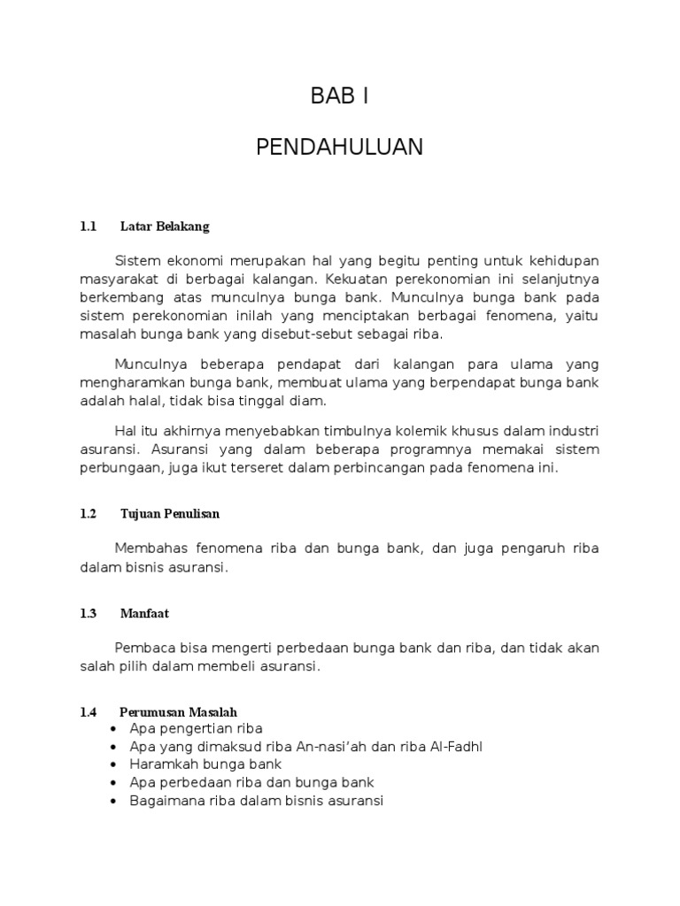 Asuransi Syariah: Riba Dan Bunga Bank | PDF