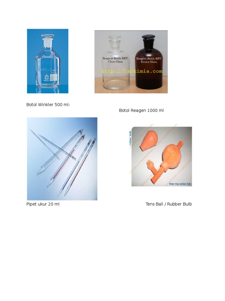 Botol Winkler 500 Ml-Botol Reagen 1000 ML | PDF