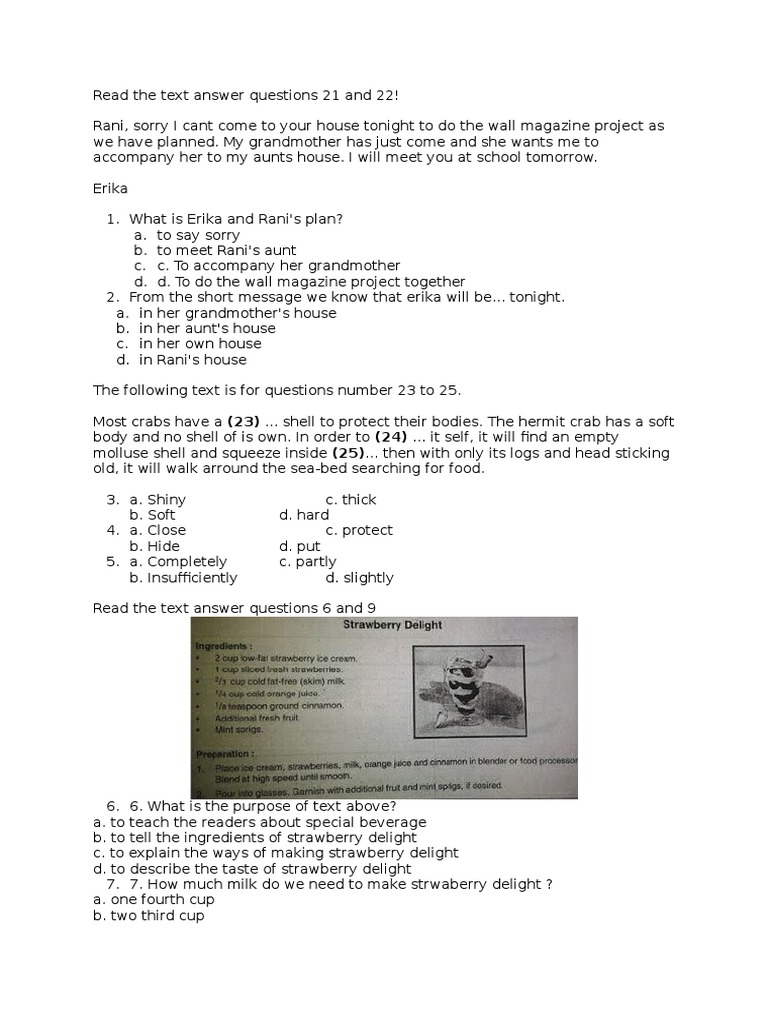 Read The Text Answer Questions 1 and 2 | PDF
