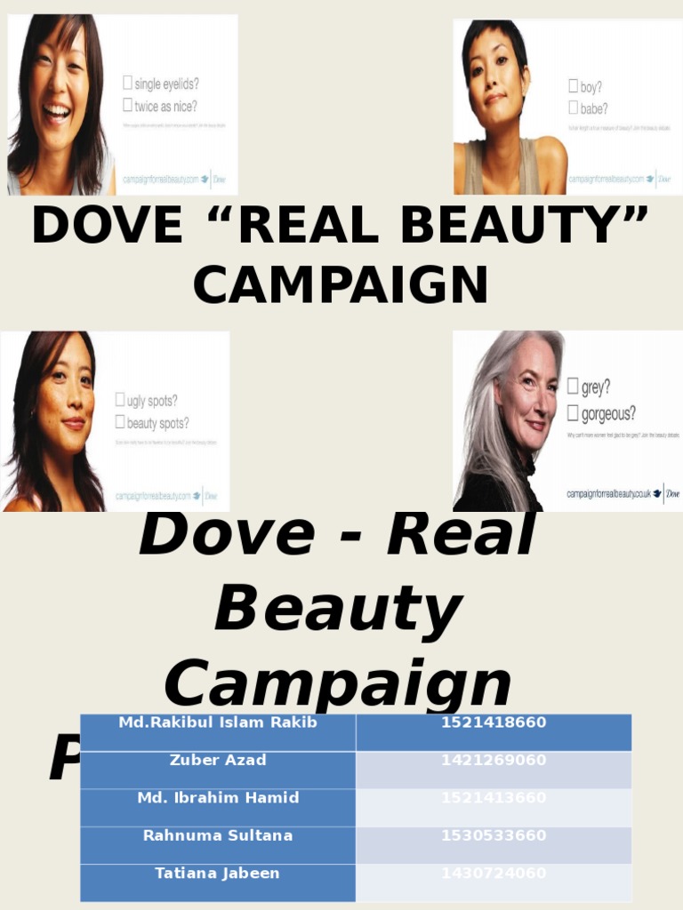 Dove Real Beauty Campaign Overview | PDF | Advertising | Promotion ...